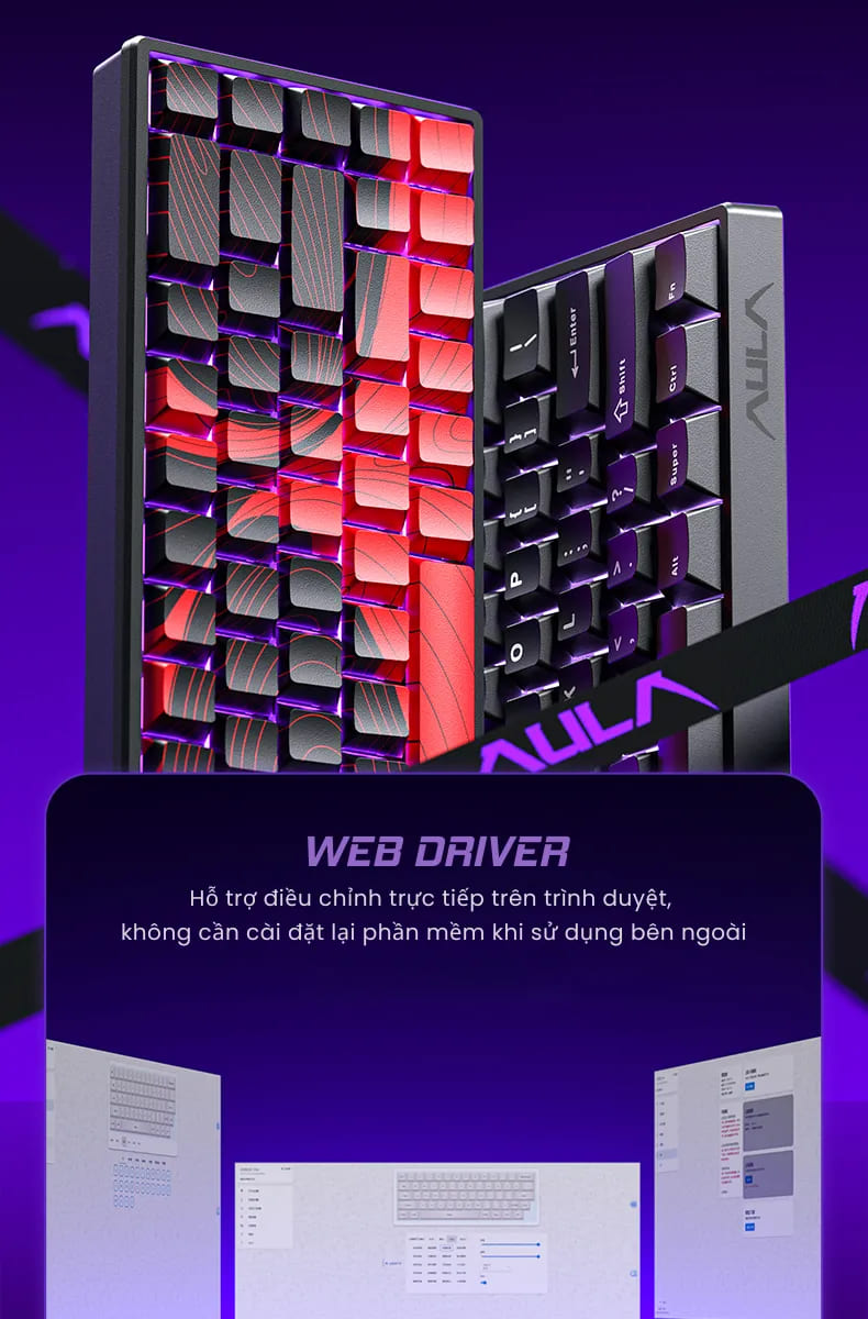 Bàn Phím Gaming AULA Win 68 HE RGB Black | Rapid trigger, Chính hãng, Giá rẻ | Gearshop